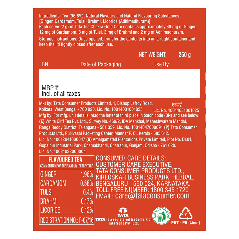 Chakra Gold Care | Goodness of 5 natural ingredients – Tata Nutrikorner