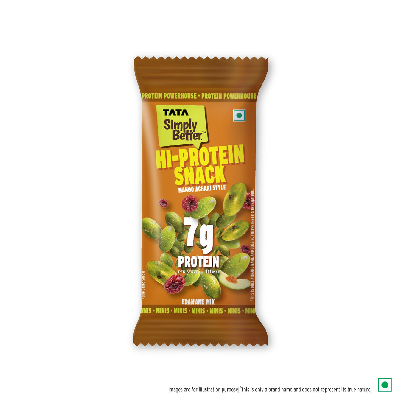 Tata Simply Better Hi-Protein Edamame Snack Mango Achari Style 28g ...